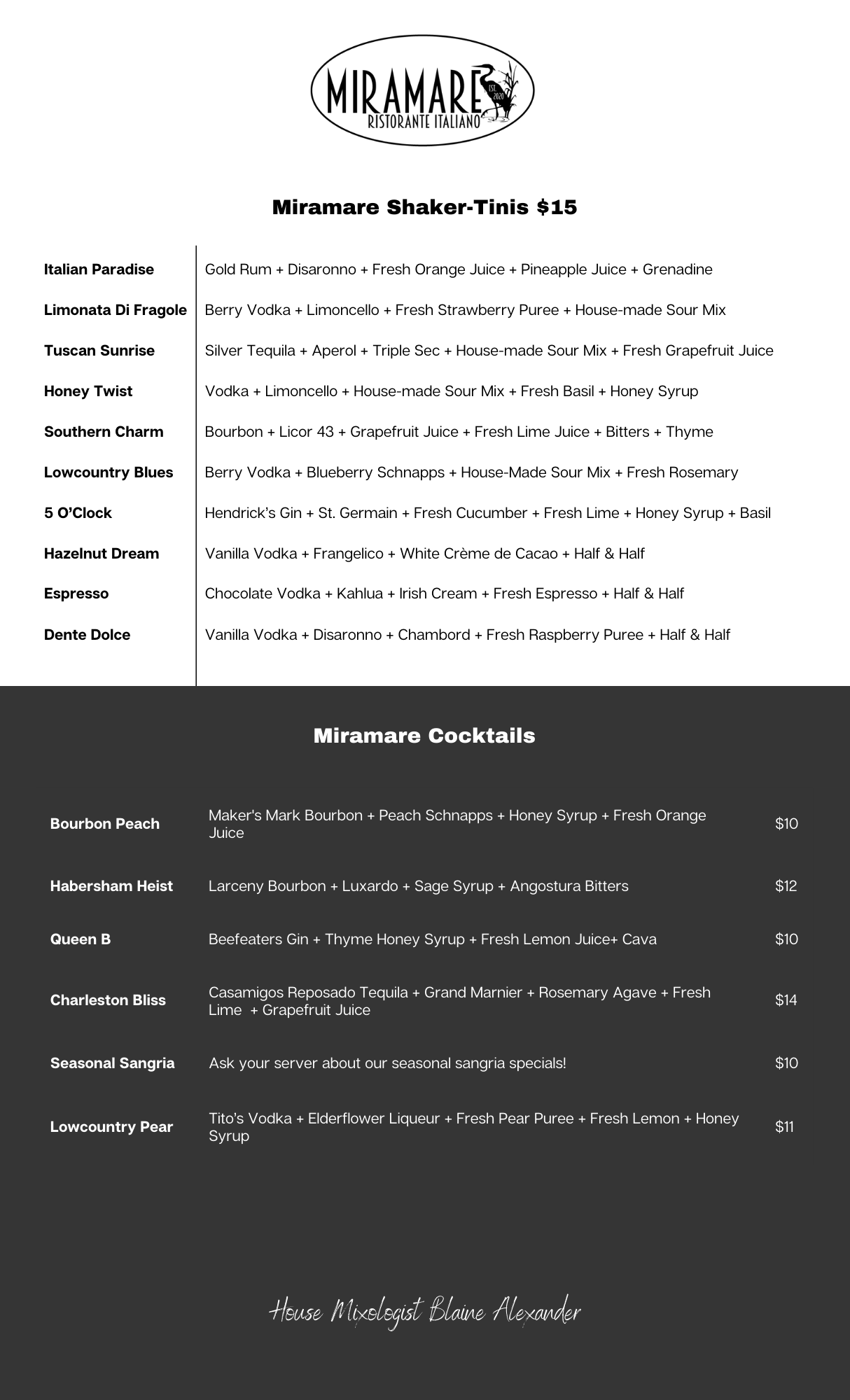 Cocktails - Miramare Italiano